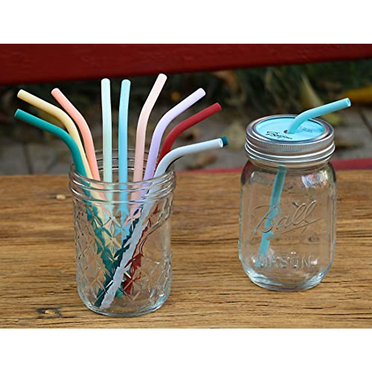 Tegion Reusable Thin Short 6.7" Cute Silicone Bendy Straws for Toddlers&Kids&Baby,6 10 12 oz Wine/Yeti Tumbler, Coffee/Cocktail Mug,Soda Cans,Take n toss Cup/BPA FREE-Small Flexible with Brushes