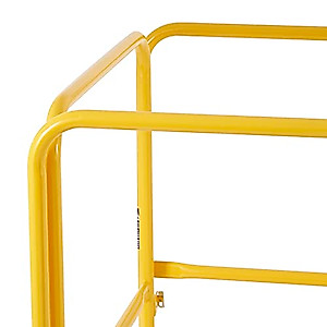 MetalTech Versatile 6 Foot Metal Guardrails System Accessory Baker Style for Select Jobsite Series Scaffolding Platform with Non Slip Deck, Yellow