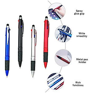 NUOBESTY 8 Pcs 1 Set Multifunction Stylus Phone Touch Pen Touch Stylus Pen Stationery Phone Stylus Smart Phone Stylus Pen Pilot Fountain Pen Portable Meeting Pens Ball Pens with Stylus Flat