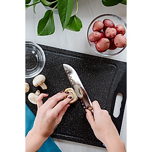 DURA LIVING 7-Inch Santoku Knife - Razor-Sharp High-Carbon Stainless Steel Blade, Forged Ergonomic Riveted Handle, Chef Knife for Chopping, Slicing & Dicing, Multipurpose Kitchen Knife, Home Chef