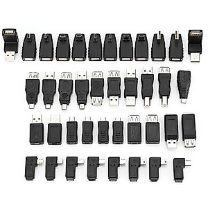 Heayzoki USB Male to Female, USB Female USB Female Adapter, USB Micro to USB A, OTG Adapter Converter for Computer Tablet PC Mobile Phone -40 Pack