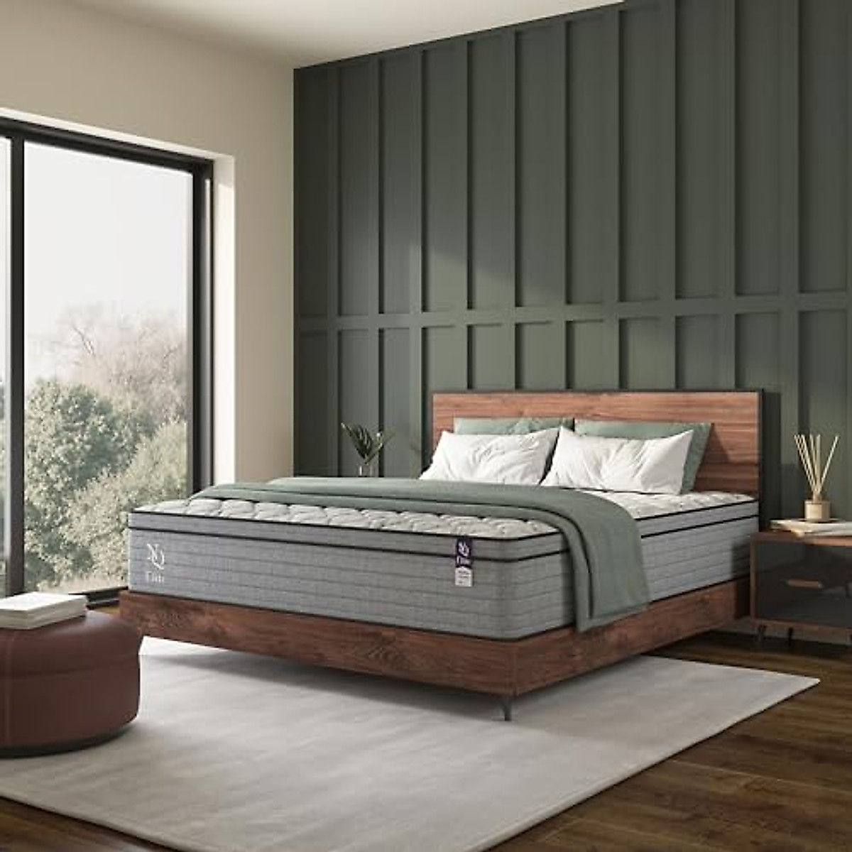 NapQueen Elite Series Machka King Size Mattress, 10 Inch Cooling Gel Memory Foam Mattress King Size, Hybrid Mattress in a Box with Individual Pocket Spring, CertiPUR-US Certified, Made in USA