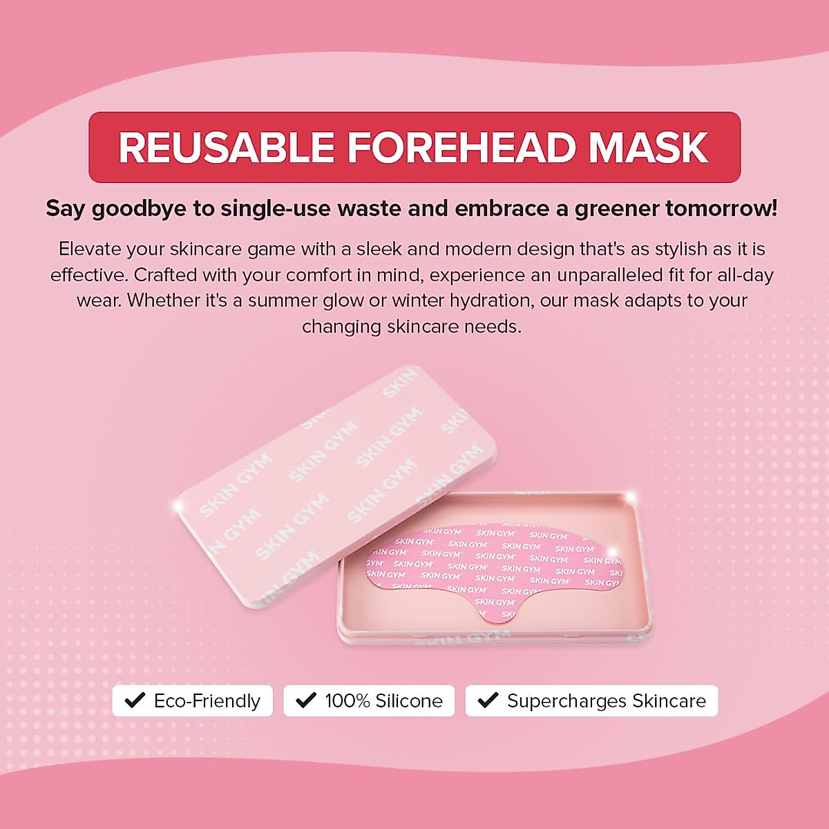 SKIN GYM Silicone Forehead Wrinkle Patches Reusable - Disposable Forehead Wrinkles Treatment to Smooth & Help Skincare Products | Eco Friendly, Anti-aging, 100% Silicone & Reusable Brow Mask