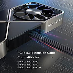 Agtray PCI-e 5.0 Extension Cable, RTX 4090 4080 16Pin(12+4) Male to 4x8Pin Female 12VHPWR Cable PCIE GPU Power Sleeved Extender Cord Compatible with GeForce RTX 4090/4080/3090Ti (14inch, Black)