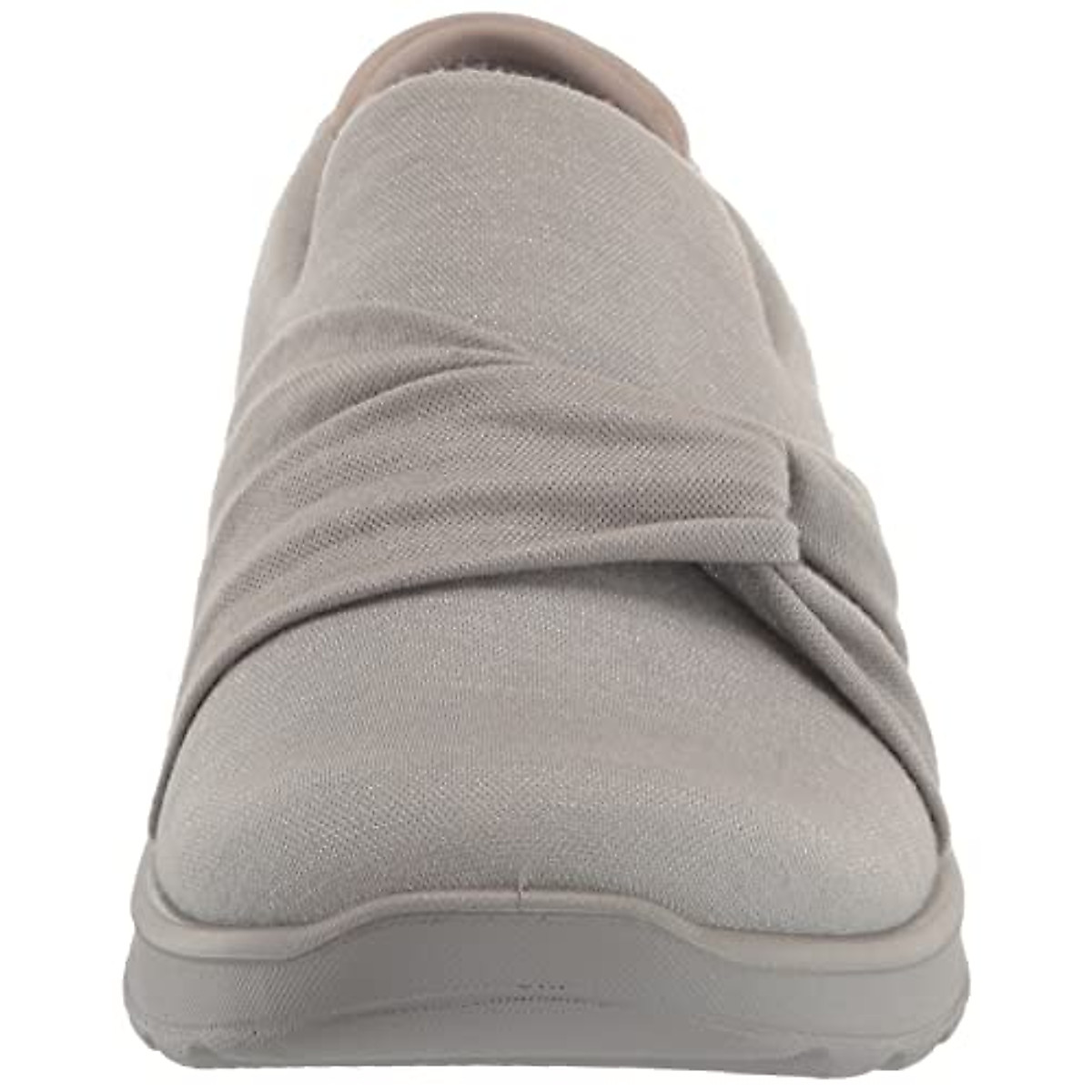 BZees Women's Glimmer Slip-Ons Loafer, Silver Smoke Shimmer, 6.5 Wide