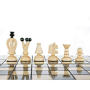 Wooden Chess Set Paris Apple Wooden International Board Vintage Carved Pieces - 14"