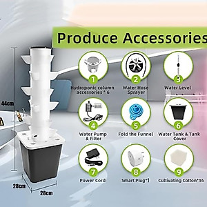 Hydroponic Growing System, DIY Garden Hydroponic Growing System, Indoor Herb Garden Kit with Hydrating Pump, Adapter, Net Pots, Timer,(Color:15holes,Size:)