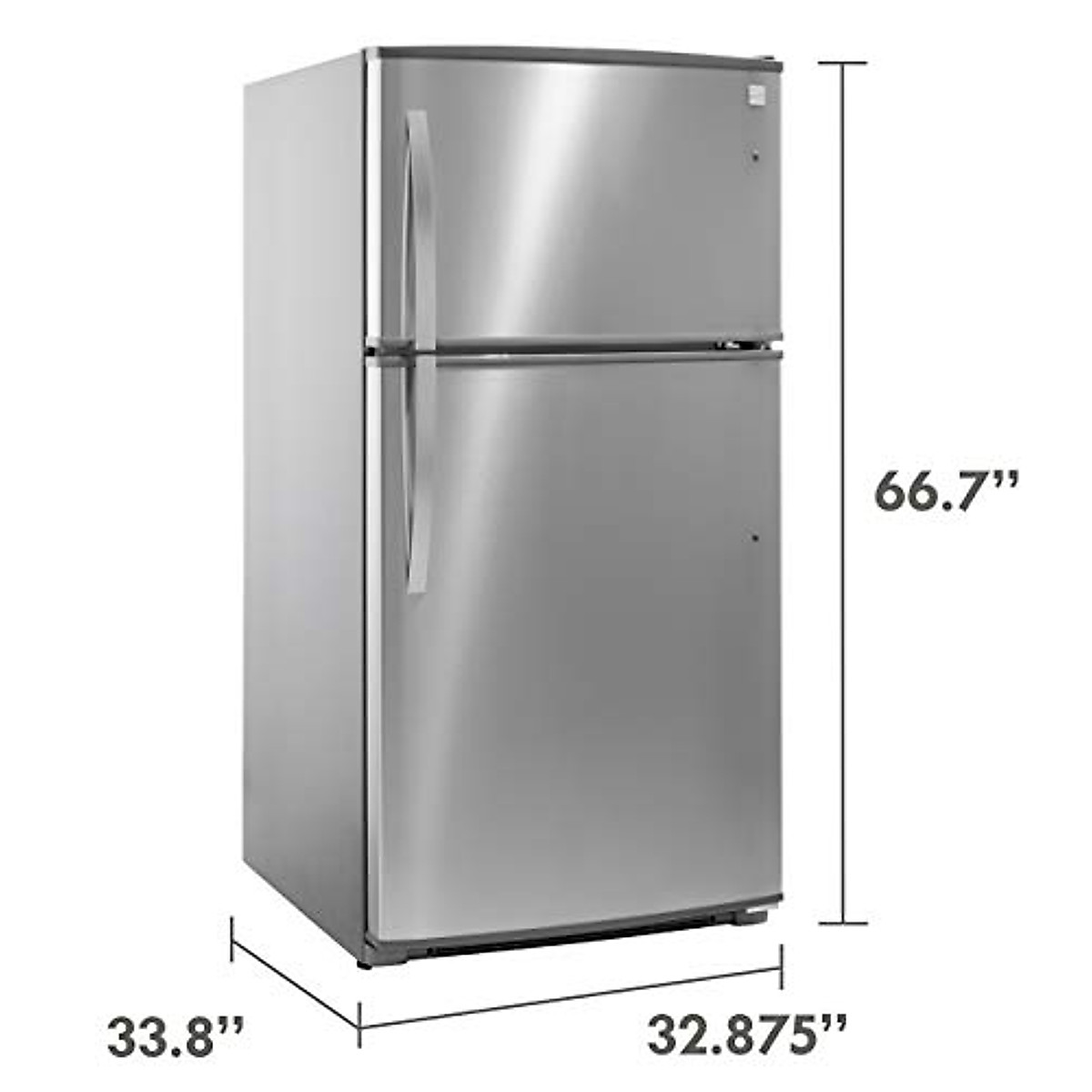 Kenmore Top-Freezer Refrigerator with LED Lighting and 20.8 Cubic Ft. Total Capacity, Stainless Steel