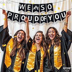 KatchOn, We are So Proud of You Banner - Huge, 10 Feet, No DIY | Congratulations Banner, Black and White Graduation Decorations Class of 2024 | Graduation Party Decorations | Karate Party Decorations