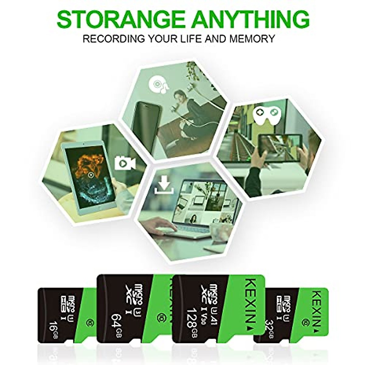 KEXIN 3 Pack 32GB Micro SD Card Memory Card MicroSDHC UHS-I Memory Cards Class 10 High Speed Card, C10, U1, 32 GB 3 Pack