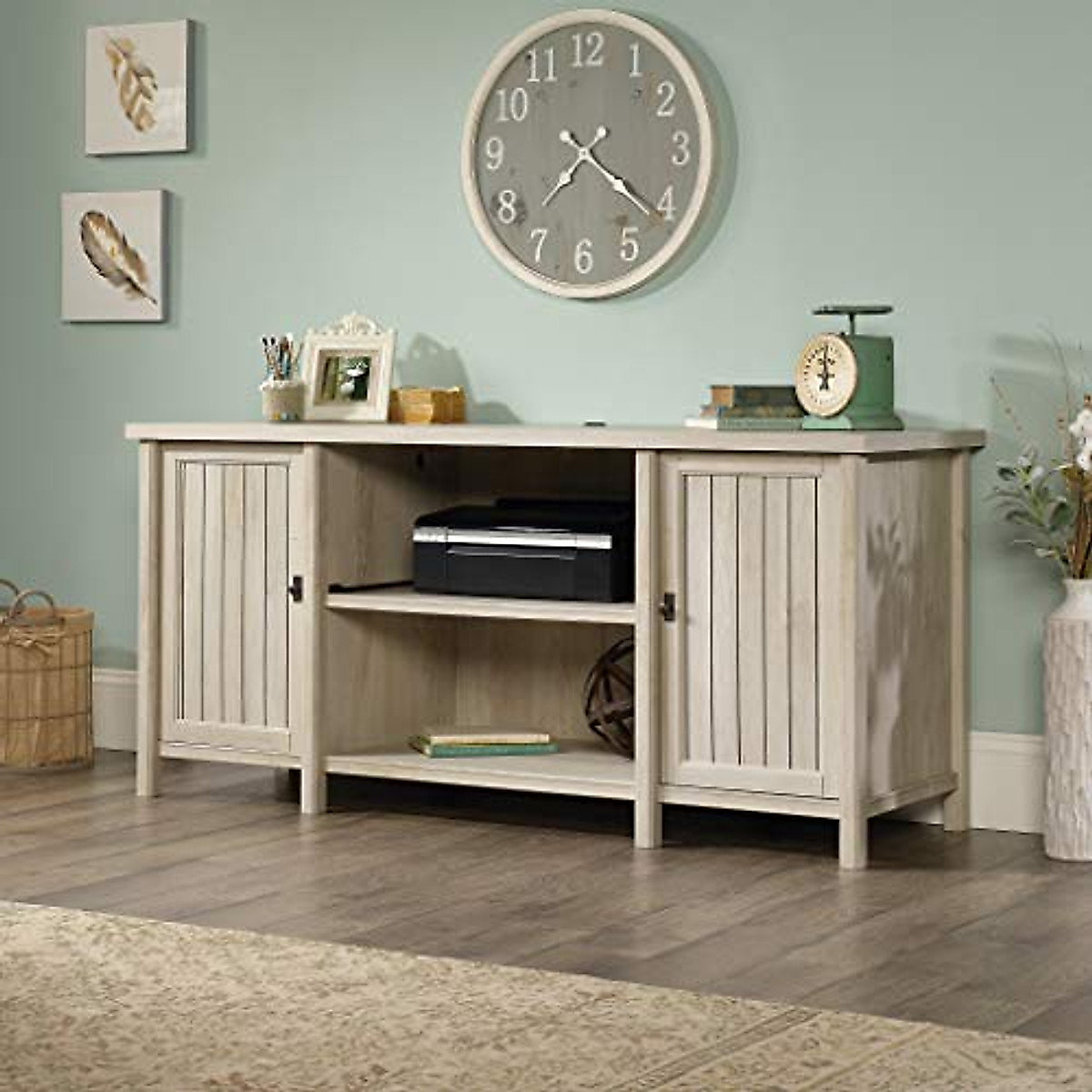 Sauder Costa Credenza, Chalked Chestnut finish