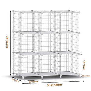 HOMIDEC Wire Cube Storage, Storage Shelves 9 Cube Bookshelf Bookcase Closet Organizer and Storage, Wire Storage Shelves Multi-Use DIY Storage Cube Shelf for Books, Toys, Clothes, Tools