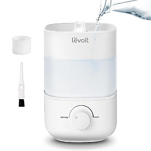 LEVOIT Top Fill Humidifiers for Bedroom, 2.5L Tank for Large Room, Easy to Fill & Clean, 28dB Quiet Cool Mist Air Humidifier for Home Baby Nursery & Plants, Auto Shut-off and BPA-Free for Safety, 25H