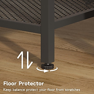 HOSEOKA Nightstand with Charge Station and USB Ports, Modern Bedside Table with 2 Drawers & Storage Shelves, Wooden Accent Night Stand with Metal Frame, Vintage End Table for Bedroom, Brown