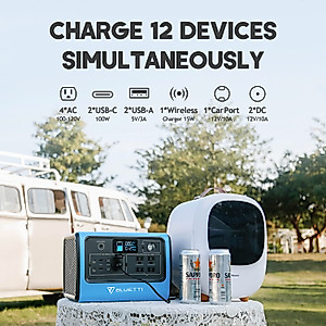 BLUETTI Solar Generator EB70S with SP120 120W Solar Panel Included, 716Wh Portable Power Station w/ 4 800W AC Outlets, LiFePO4 Battery Backup for Camping, Outdoor, Emergency