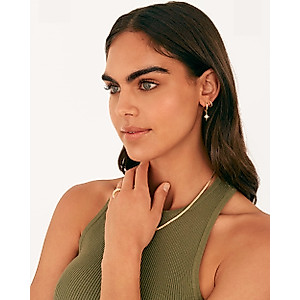 PAVOI 14K Yellow Gold Plated S925 Sterling Silver Post Lightweight Drop Dangle Huggie Hoop Earrings for Women | Dainty Star Earrings