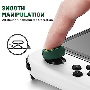 Switch Thumb Grips Joystick Caps Compatible with Nintendo Switch/OLED/Lite Controller Accessories, FUNLAB Cute Silicone Analog Stick Cover for Zelda Fans, 4PCS - Green & Yellow Eyes