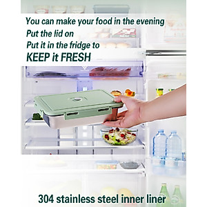 FanFanOK Electric Lunch Box Food Heater 80W Portable Food Warmer with 1.8L Stainless Steel Container for Car Truck Home Work Adults,12V 24V 110V Loncheras Electricas para Calentar Almuerzo