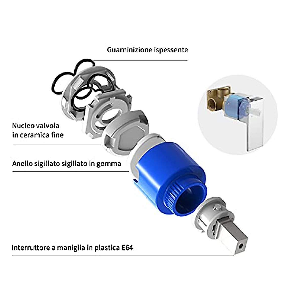Aihom Shower Faucet Set Chrome, 8-Inch Rainfall Shower Head & Stainless Steel Shower Arm, Single Function Shower System with Single Handle Brass Rough-in Valve, Shower Trim Kit