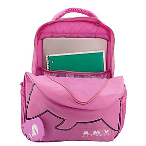 AI ACCESSORY INNOVATIONS Sonic The Hedgehog Backpack for Boys & Girls, Bookbag with Adjustable Shoulder Straps & Padded Back, Amy Rose 16 Inch Schoolbag with 3D Features, Durable School Bag for Kids