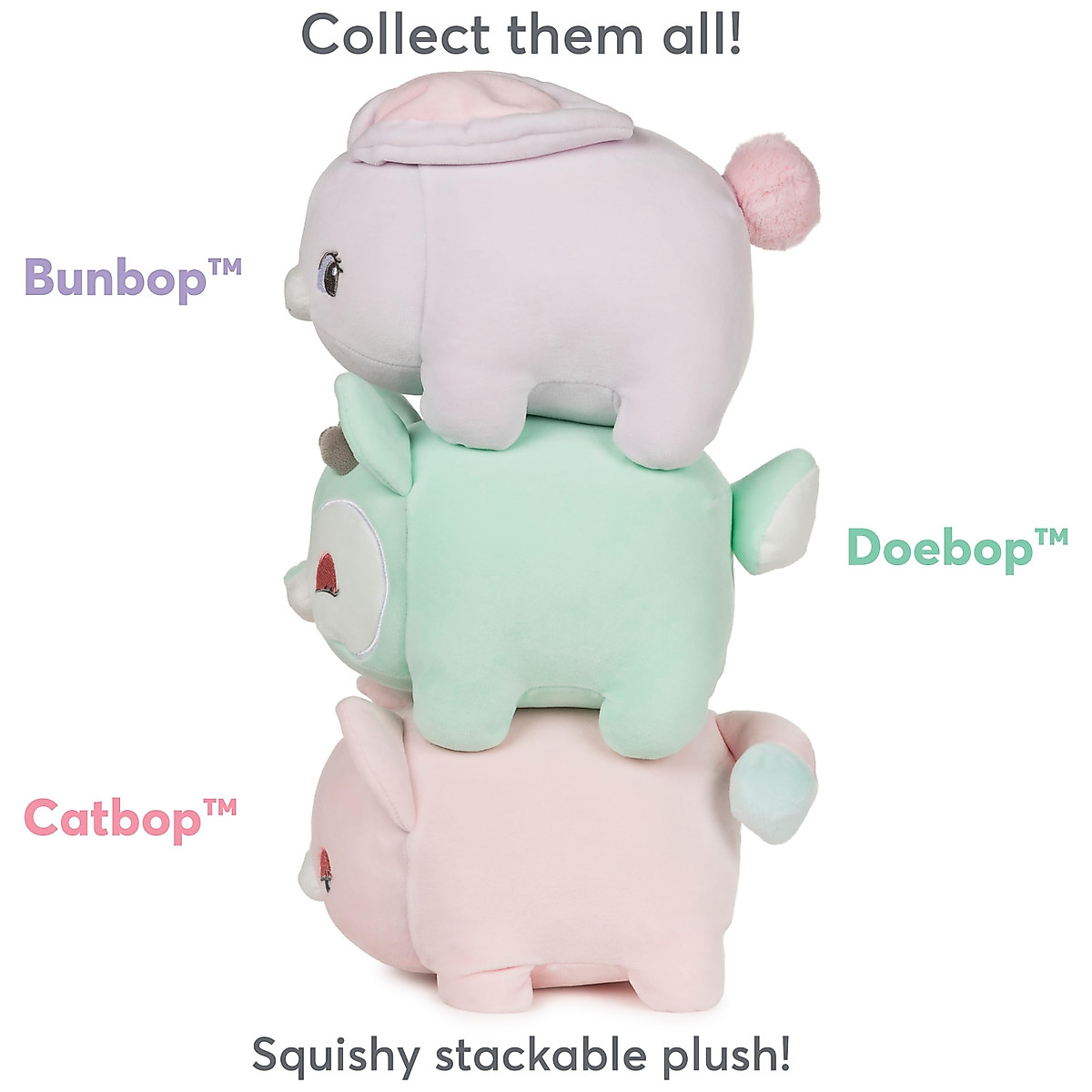 GUND Glow Bops BunBop Bunny Stuffed Animal, Touch Activated Glow in The Dark LED Plush Toy, Squishy Toy for Ages 3 and Up, 8”