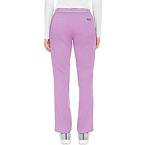 Med Couture Women's Yoga Pull-On Pant with 7 Pockets Ultra-Soft Rib-Knit Waistband and 2-Way Stretch Technology - MC7739, S, Lilac