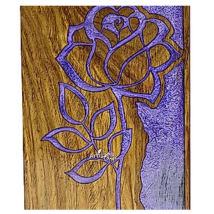 Wooden Urn for Human Ashes Adult Male Female, Rose Design Resin Work Urn Box for Men Women Child, Burial Funeral and Memorial Urns for Ashes, Decorative Urn (Rose, Small - ( 100 Cu/In )