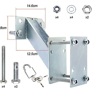 Yaegoo Spare Tire Carrier with Lock for Most 4&5 Lugs Wheel on 3.94″ 4″ 4.25″ 4.72″ Bolt, 120lb Weight Capacity (Silver)