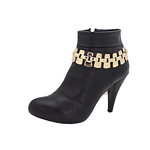 Women Fashion Jewelry Boot Bracelet Mesh Metal Chain Links Heels Shoe Charm Gold Color