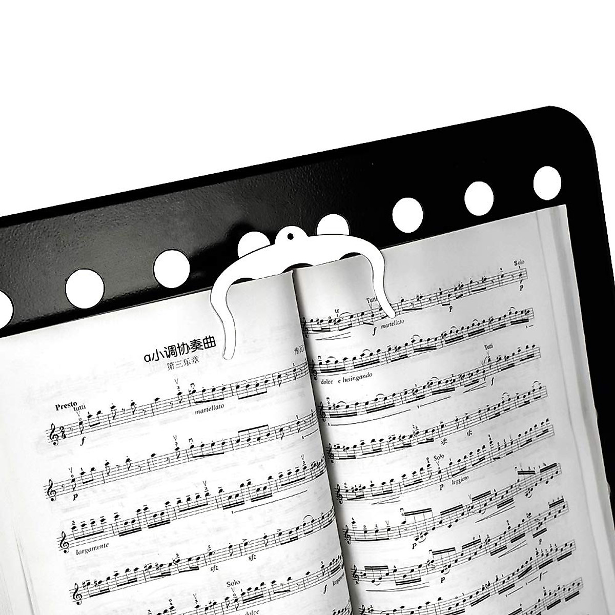 Music Book Clip,Page Holder - Silver Sheet Music Holders,Cookbook Clip