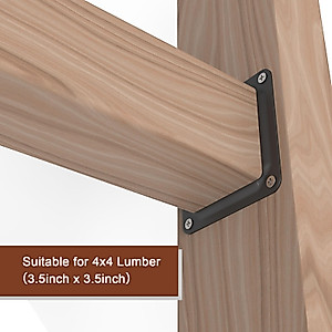 FOROIRON (8 Pack) 4" x 4" Wood Post Plate Connector, Powder-Coated Decking Post Base, Wood Fence Post Anchor Base, Deck Porch Railing Support Base