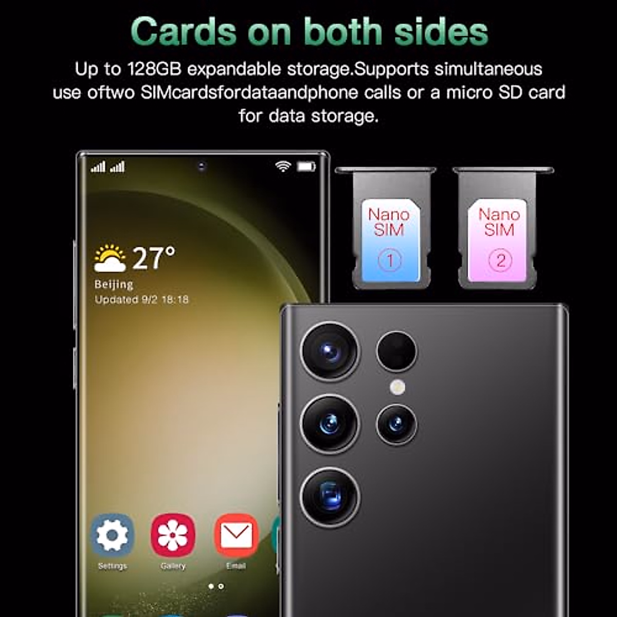 VSMOX S23Ultra Smartphones 5G SIM Free Unlocked, 6.7in HD Display Mobile Phones with Built-in Pen, 8GB 256GB, Android 13, 32MP 64MP, 6800mAh, Dual SIM, 10W Charger,Army Green-8GB~256GB