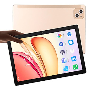 GLOGLOW Tablet, HD 10.1in Tablet 100‑240V 5.0 for School (Gold)