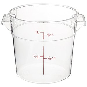 Cambro RFSCW1135 Camwear Clear Round 1 Qt Storage Container
