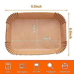 100PCS Ninja Air Fryer Liners Disposable Rectangle,POPQEEN Air Fryer Accessories,Food Grade Baking Parchment Paper for Ninja Foodi Dual DZ201 DZ401