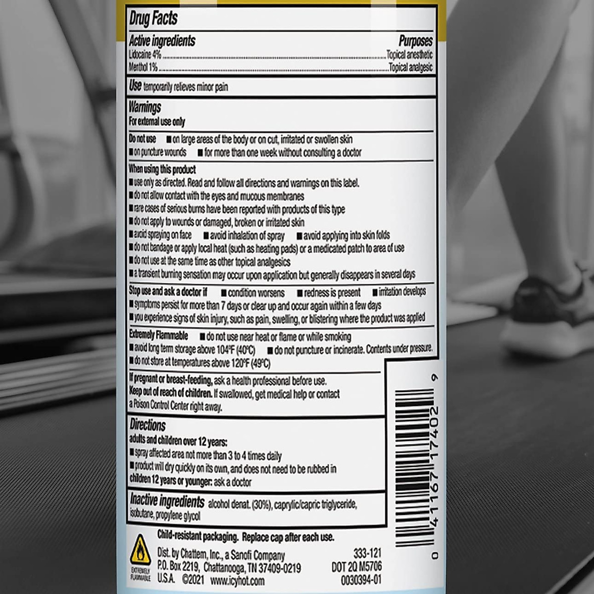 Icy Hot Dry Spray with 4% Lidocaine, 3 Pack (Unscented, 4 Ounce Each)