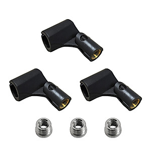 Audio 2000s AMC4141 Soft Microphone Clip Holder with Adapter (3 Pack)