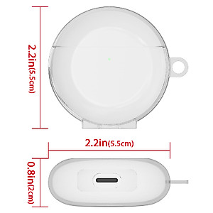 Geekria TPU Case Cover Compatible with Huawei FreeBuds 4 True Wireless Earbuds, Protective Earphones Skin Cover with Keychain Hook, Charging Port Accessible, Front LED Visible (Clear)