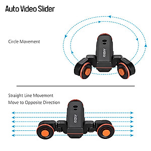Andoer 3-Wheels Wireless Remote Control Motorized Camera Video Auto Dolly 3 Speed Adjustable with Mini Flexible Ballhead Mount Adapter Compatible with Canon Nikon Sony DSLR Camera Smartphone