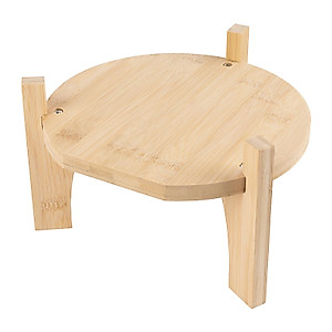 Ruizhihu Beverage Dispenser Stand Round Glass 𝗪𝗮𝘁𝗲𝗿 𝗗𝗶𝘀𝗽𝗲𝗻𝘀𝗲𝗿 𝗦𝘁𝗮𝗻𝗱 Bamboo Wood Drink Dispenser Stand Fits 6-8 Inches Diameter of Drink Stand Beverage Dispenser Stand Only