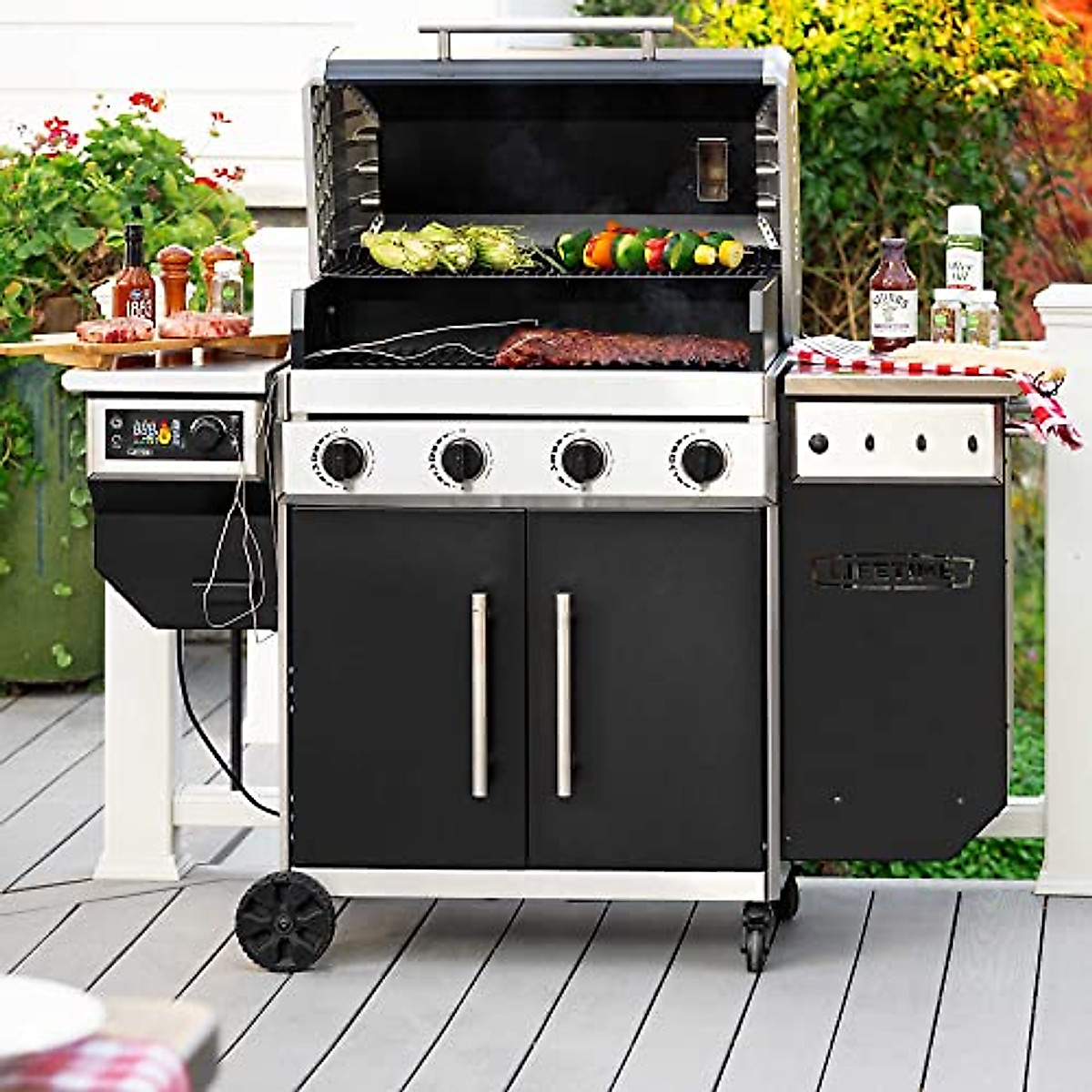 Lifetime Gas Grill and Wood Pellet Smoker Combo, WiFi and Bluetooth Control Technology