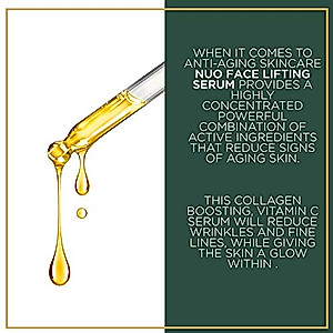 nuorganic Face Lifting Serum with Plant Stem Cells & Matrixyl 3000 - Advanced Anti-Aging to Minimize Fine Lines & Wrinkles - Vegan & Cruelty Free (1fl Oz)