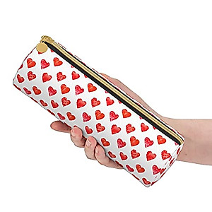 Love Heart Pencil Case Women Pen Pouch Simple Carrying Box for Adult With Smooth Zipper Durable Lightweight for Office Organizer Storage Bag