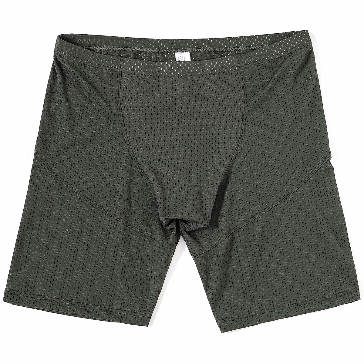 Linemoon Mens Yoga Compression Shorts Mesh Athletic Training Gym Workout Leggings for Cycling Running Swimsuit Army X-Large