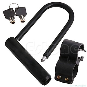 MGUOTP Bicycle Lock Bike Bicycle Motorcycle Cycling Scooter Security Steel Chain U Lock Shackle Drop Ship Bike Lock (Color : Black)