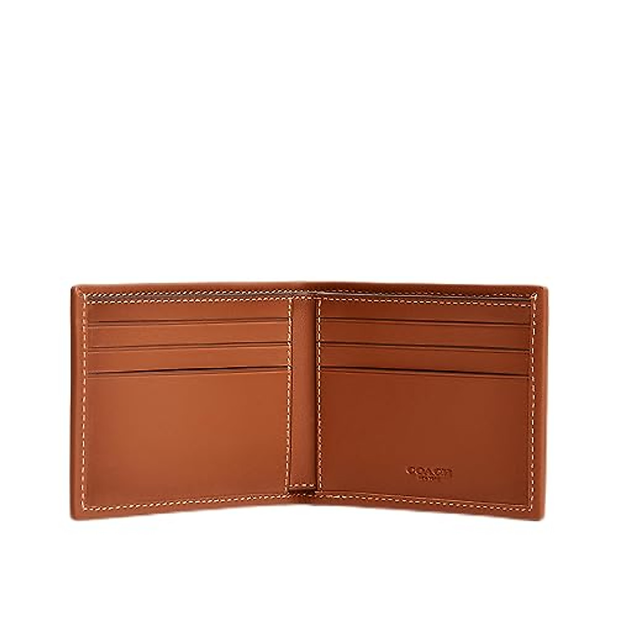 Coach Slim Billfold in Micro Signature Jacquard, Cocoa/Burnished Amber