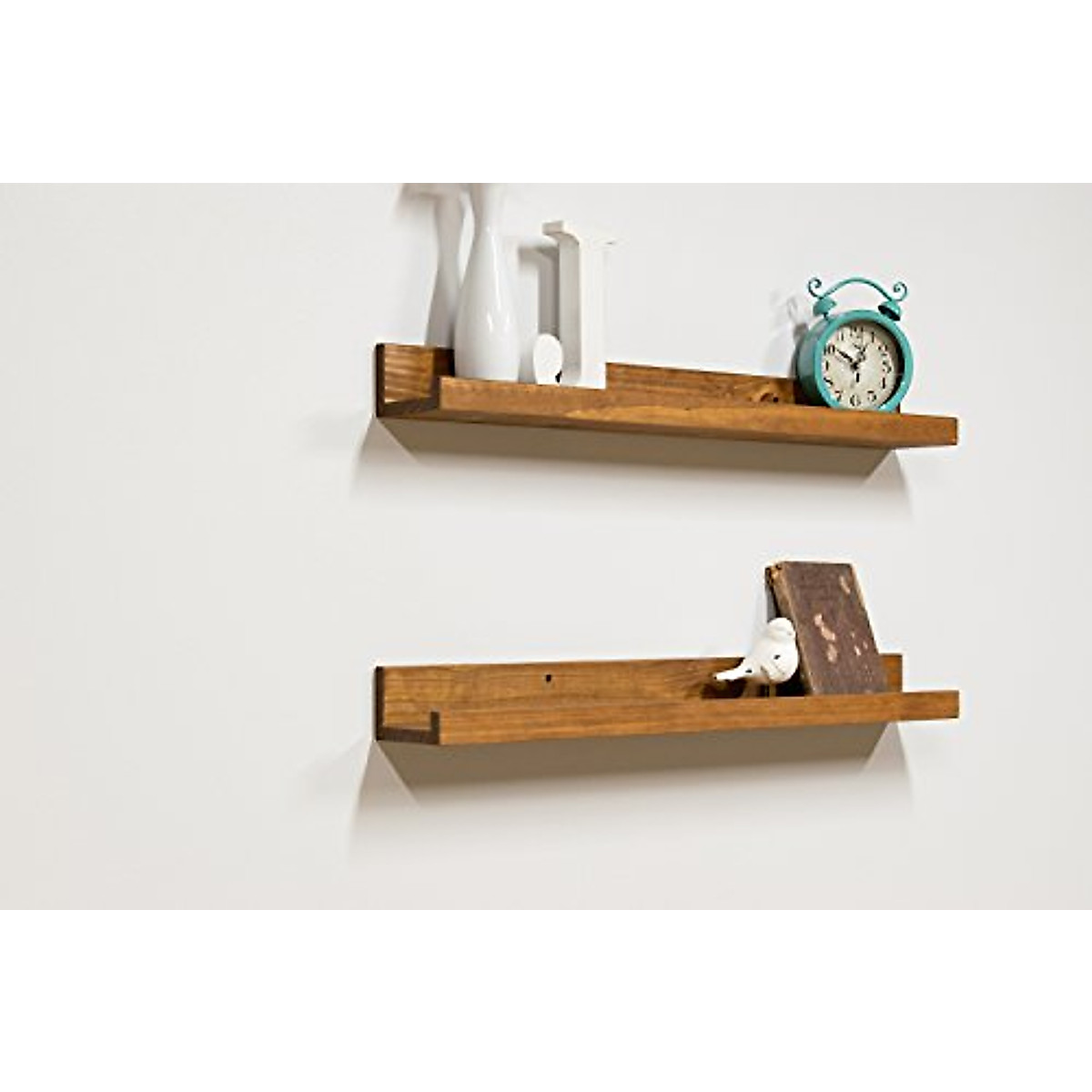 JustKnotWood Wood Picture Ledge Floating Ledge Wall Shelves, 36 inch, Early American