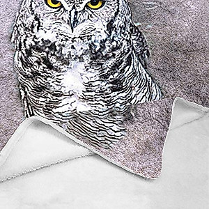 CUXWEOT Custom Blanket with Name Text,Personalized Animal Owl Super Soft Fleece Throw Blanket for Couch Sofa Bed (50 X 60 inches)