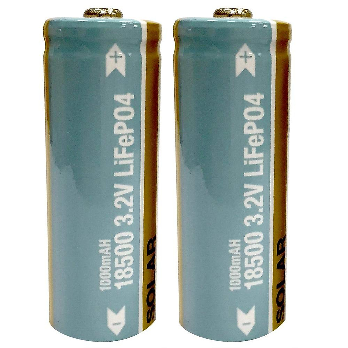 Hampton Bay Lithium Phosphate 1000mAh Solar Rechargeable 18500 3.2V LiFePO4 Batteries (2-Pack)