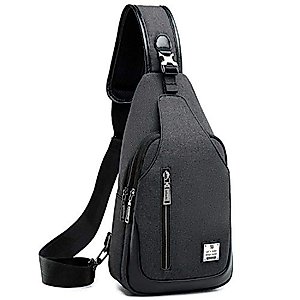 tuowan Small Sling Bag Crossbody Backpack Over the Shoulder Bag for Men Women Travel Outdoors, Lightweight Sling Purse Chest Pack (Small, Black)